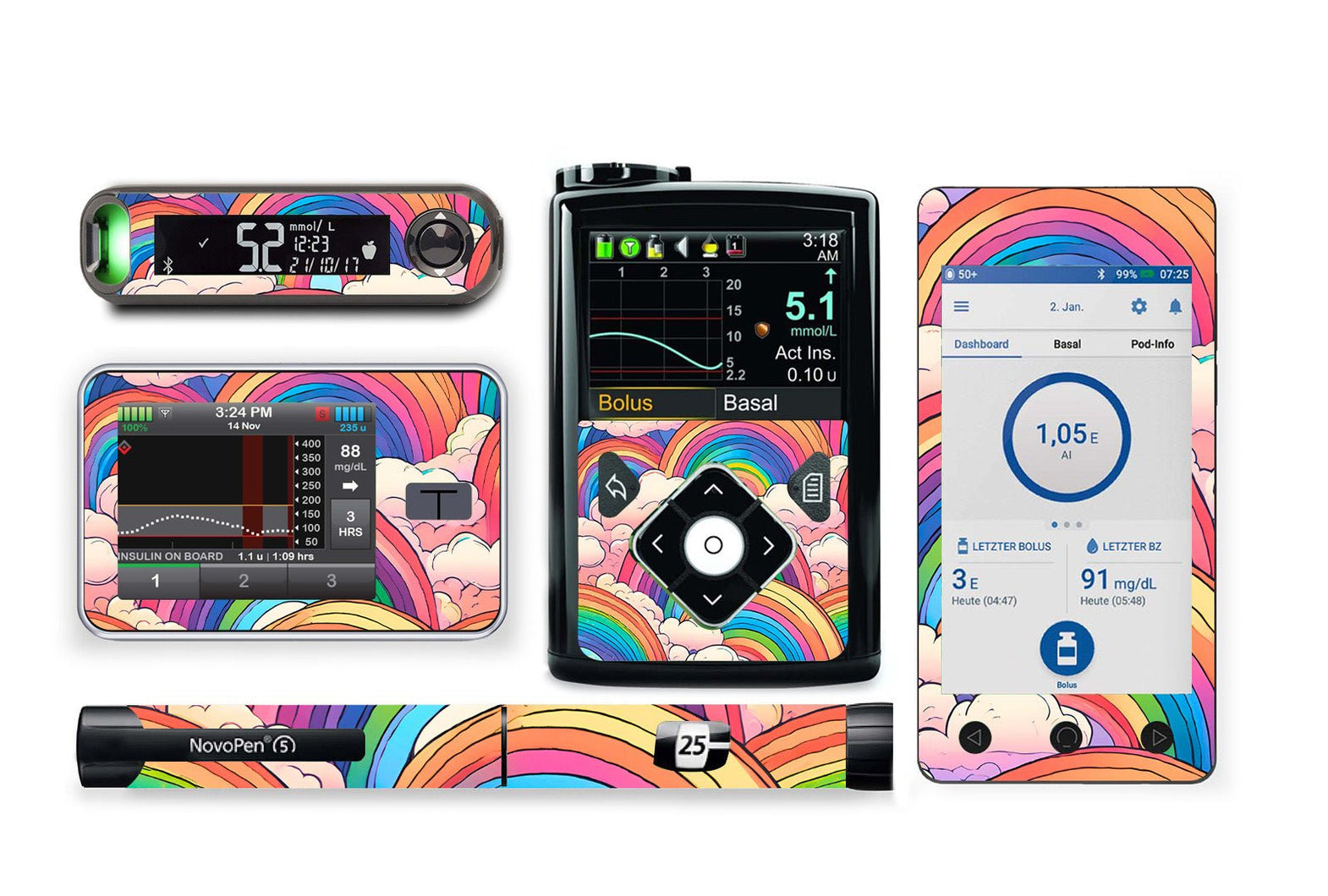 Shop Premium Stickers for Diabetes Devices & CGMs - Type One Style