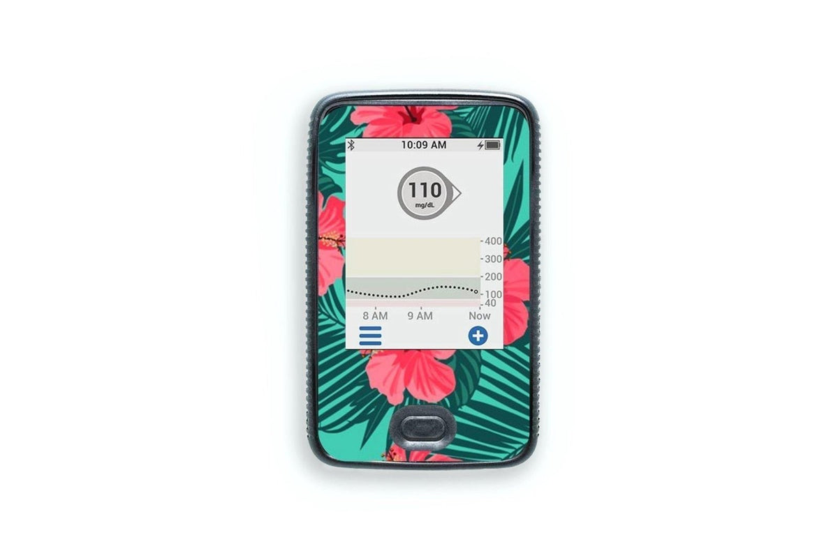 Shop Bright Red Flowers Sticker - Dexcom Receiver today - Protect your ...